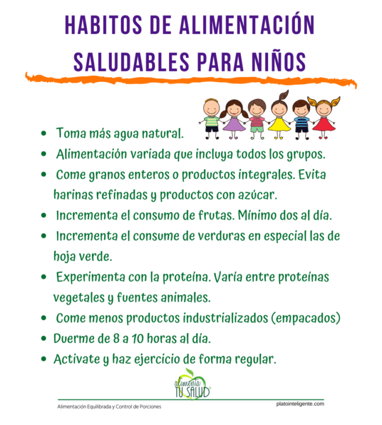 10 habitos de alimentacion saludable para niños