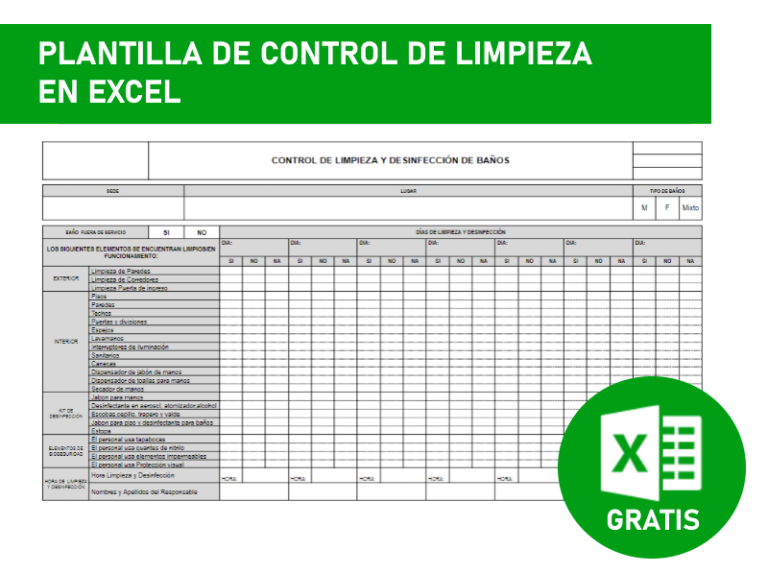 Bitácora de limpieza en formato Excel para optimizar la eficacia de tu ...