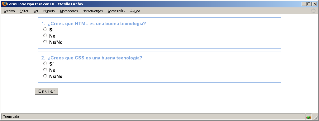 Cómo hacer un examen de opción múltiple en HTML