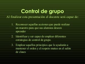 Control de grupo: qué es, características y ejemplos
