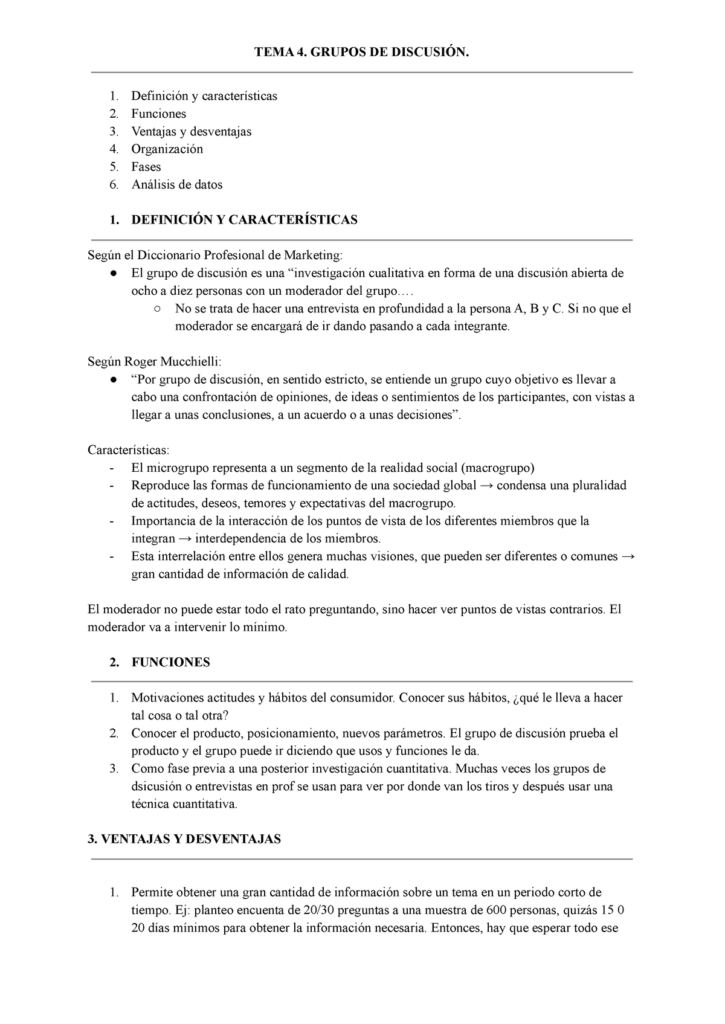 Discusion: caracteristicas y beneficios