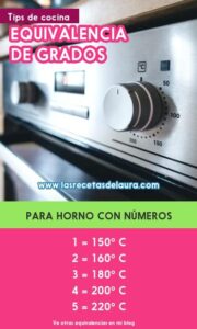 Equivalencia de grados en horno: qué números debes usar