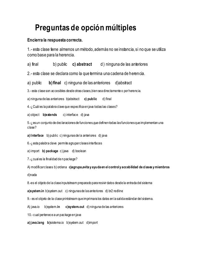 Examen de 10 preguntas con 4 respuestas: ¿estás preparado?