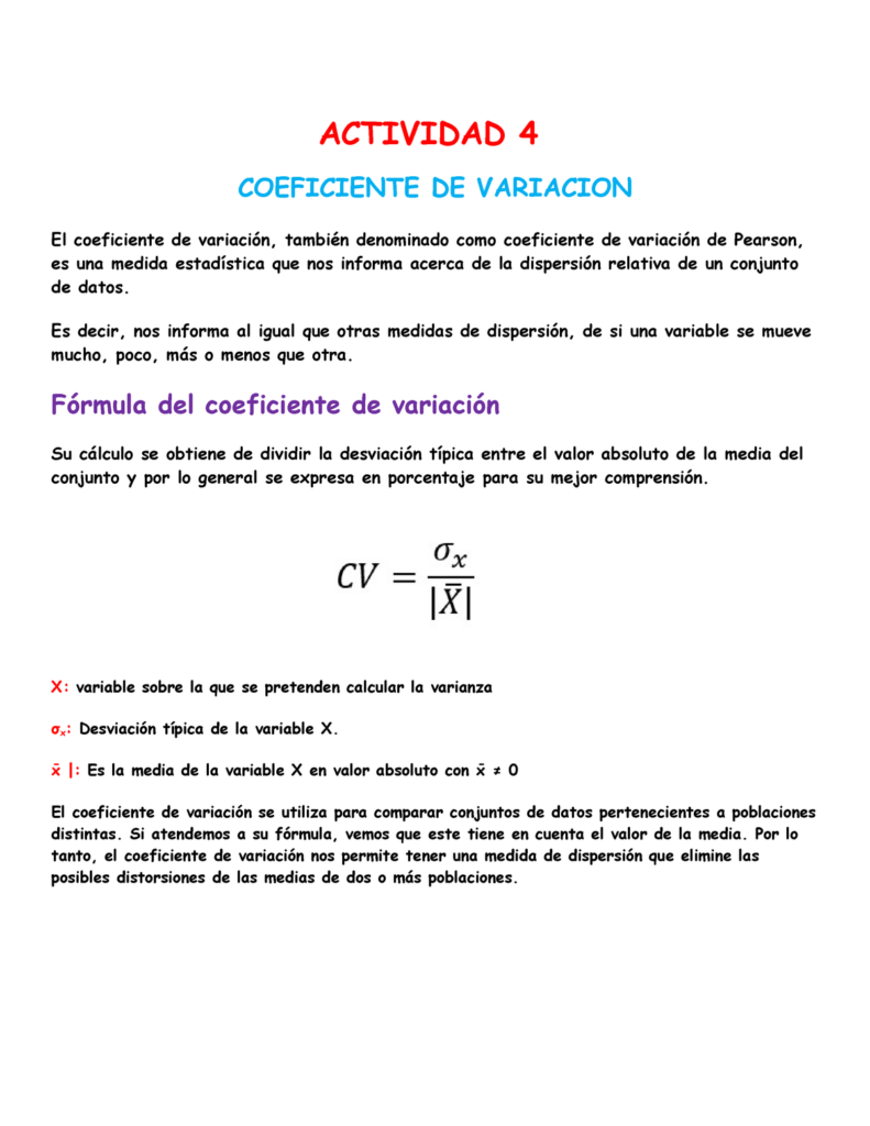 Interpretación del coeficiente de variación: cómo calcular y utilizar este indicador estadístico