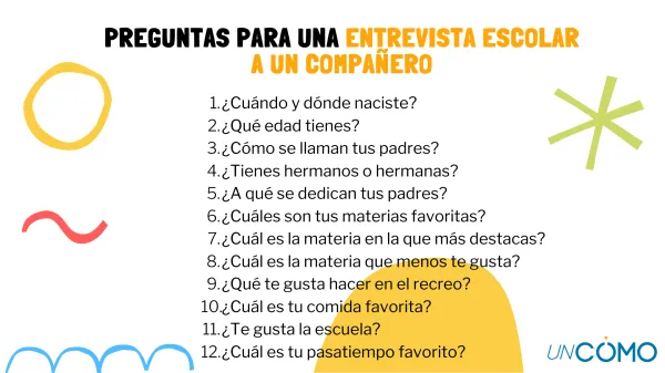 Preguntas para hacerle a un compañero de clase para una entrevista escolar