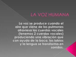 ¿Qué es la voz? La voz es el sonido que produce la palabra al ser ...
