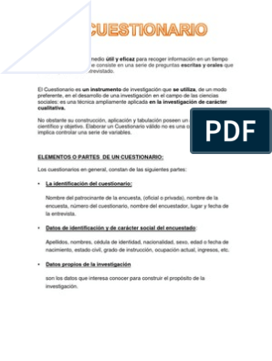¿Qué es un cuestionario PDF?